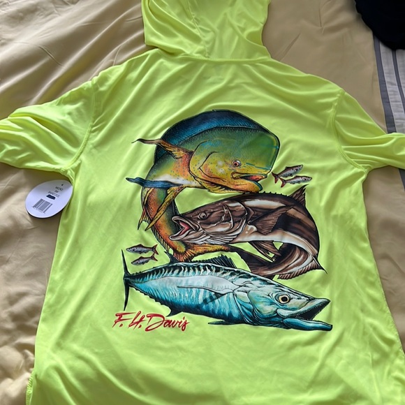 F H Davis | Shirts | Light Hooded Spf Moisture Wick Long Sleeve Shirt W ...